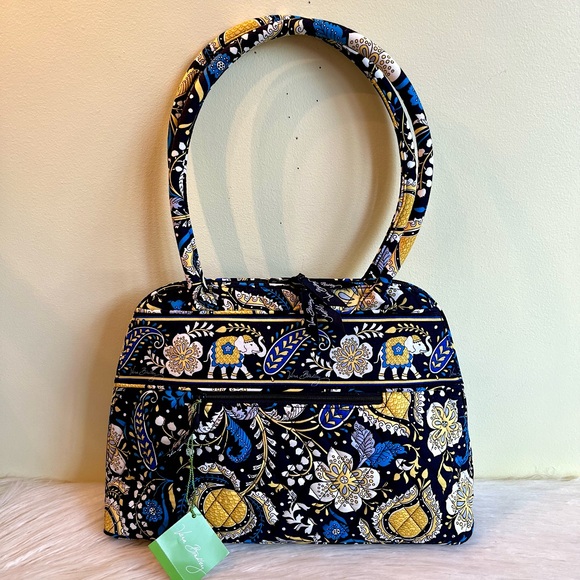 Vera Bradley | Bags | Vera Bradley Ellie Blue Elephant Bowler Bag ...